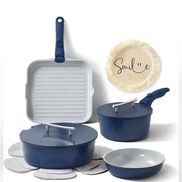 Ailwyn | Kitchen | The Ailwyn 2 Piece Nonstick Ceramic Navy Blue ...